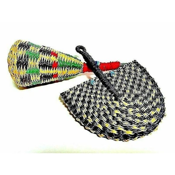 Hand Crafted | Accents | African Rattle Fan Woven Straw Basketry Kid ...